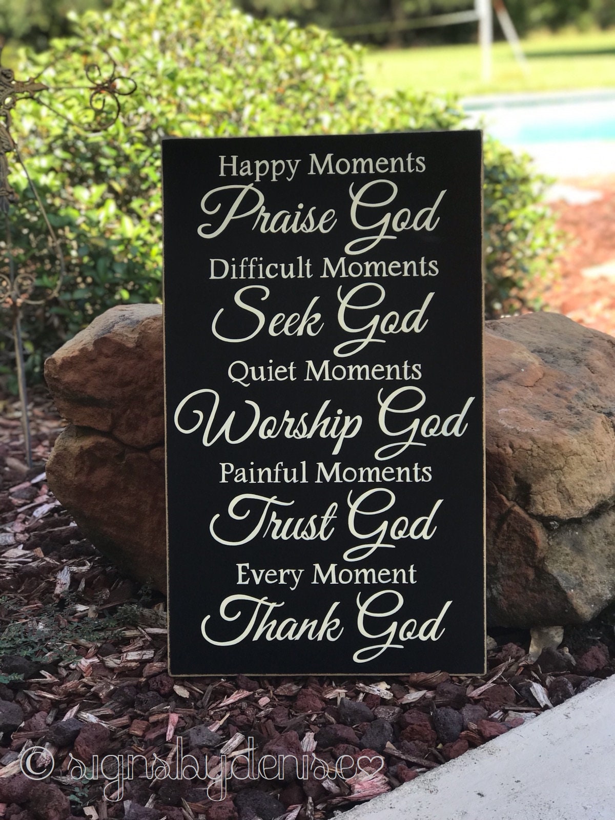 Every Moment Thank God Inspirational Sign 14 X 24 Signsbydenise - Etsy