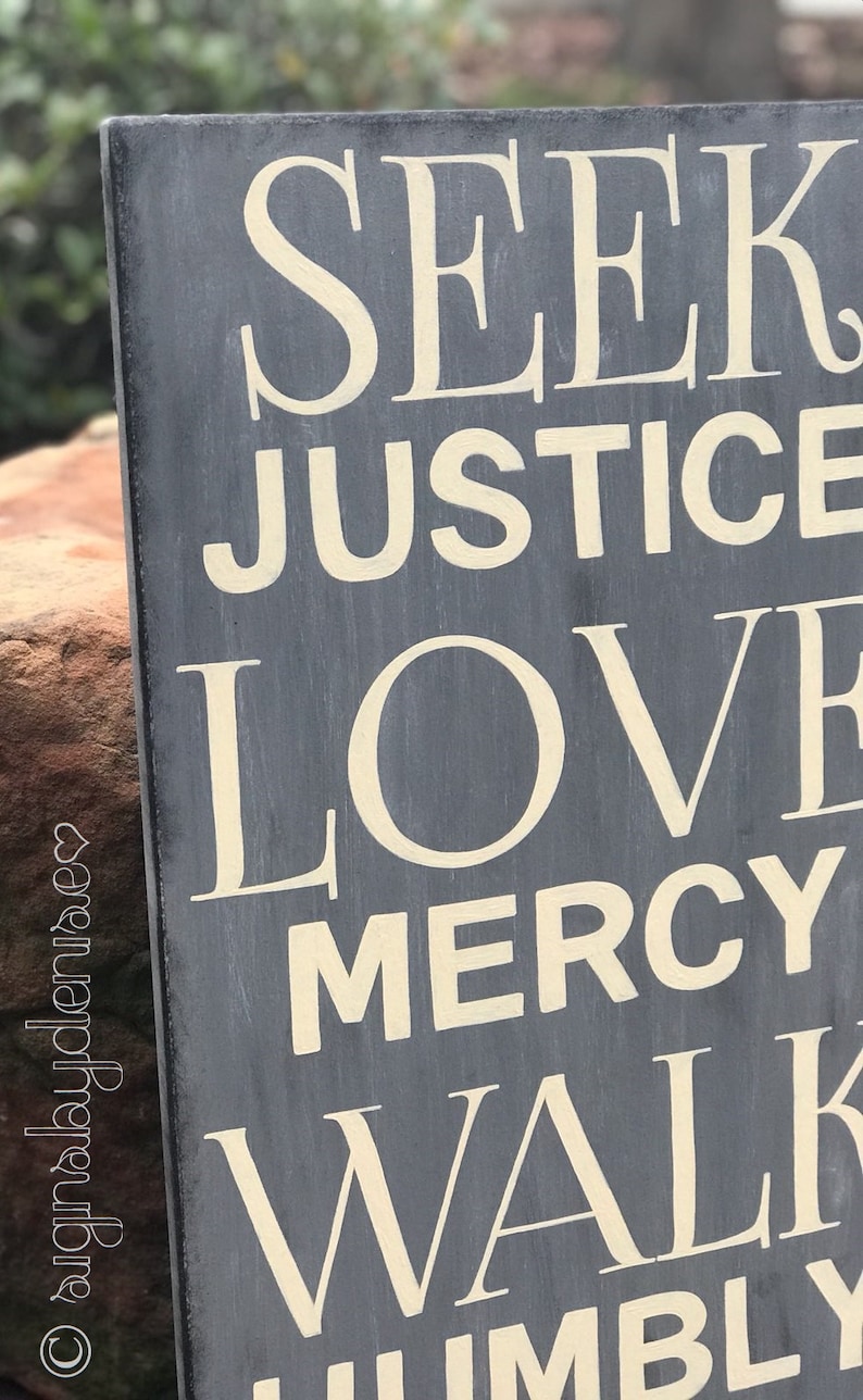 SEEK Justice LOVE Mercy WALK Humbly With Your God Micah 6:8 - Etsy SEEK Justice LOVE Mercy WALK Humbly With Your God Micah 6:8 - Etsy