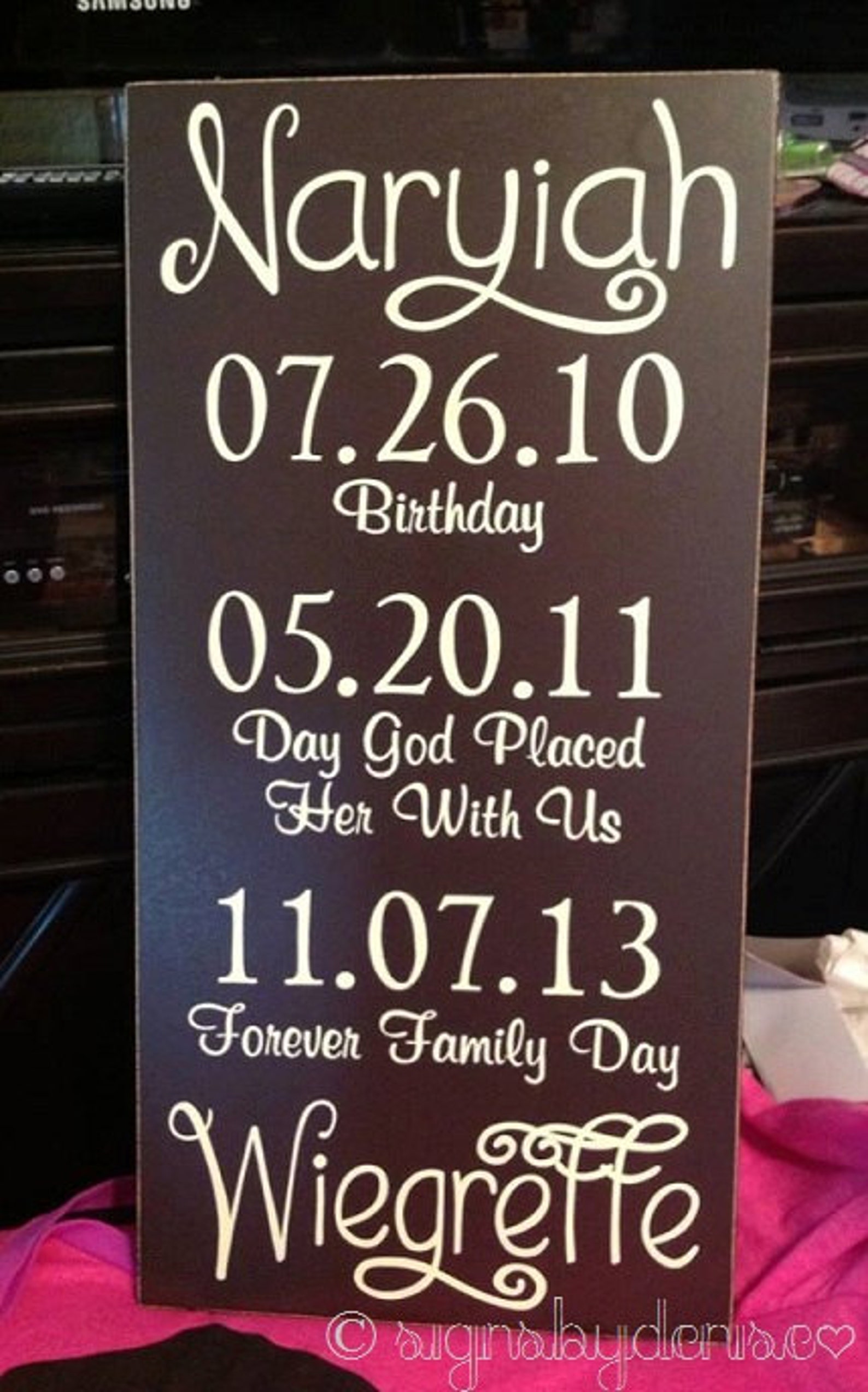 Adoption Sign With Important Dates Baby Sign Child Sign | Etsy