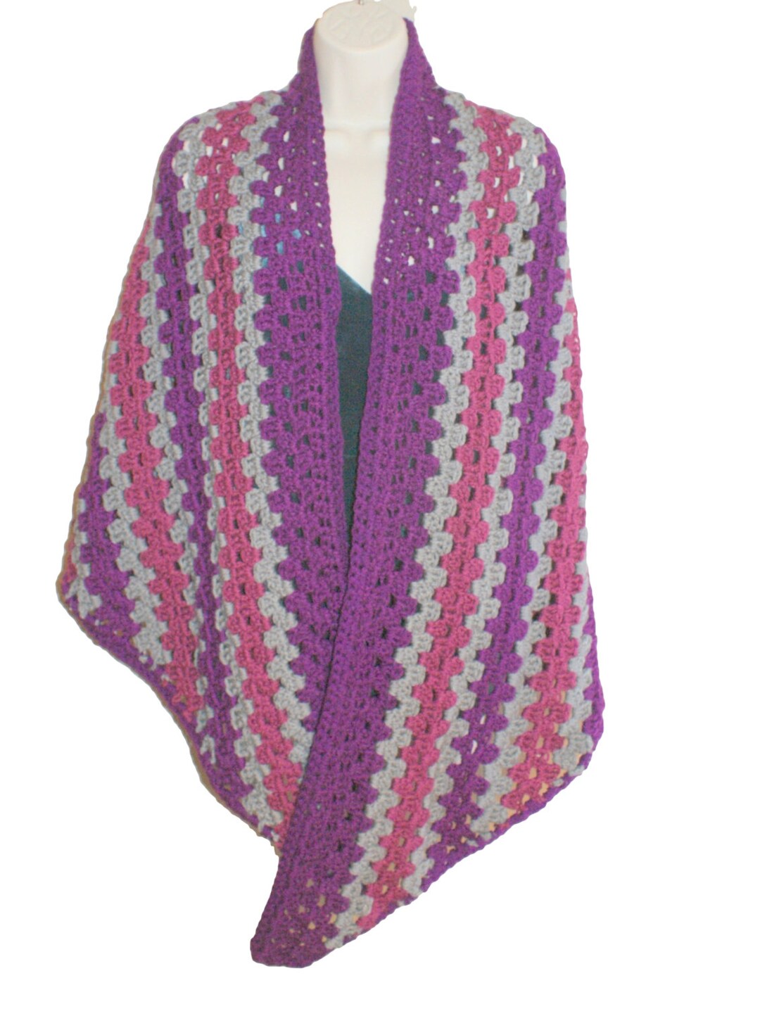 Womens Shawl, Autumn Fashion Wrap, Granny Shawl, Purple Shawl, Womens ...