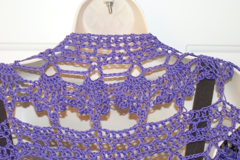 Purple Shrug, XL Bolero, Full Figure Shrug, Plus Size Shrug, Cotton ...