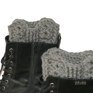 Gray Boot Warmer, XL Boot Topper, Plus Size Boot Socks, Crochet Boot ...