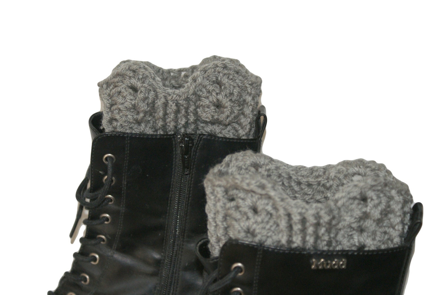 Gray Boot Warmer, XL Boot Topper, Plus Size Boot Socks, Crochet Boot ...
