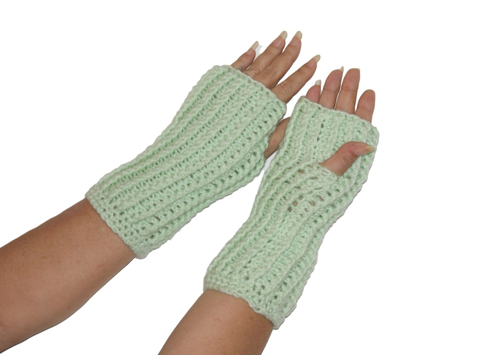 Mint Mittens, Mint Gloves, Fingerless Mittens, Fingerless Gloves, Hand ...