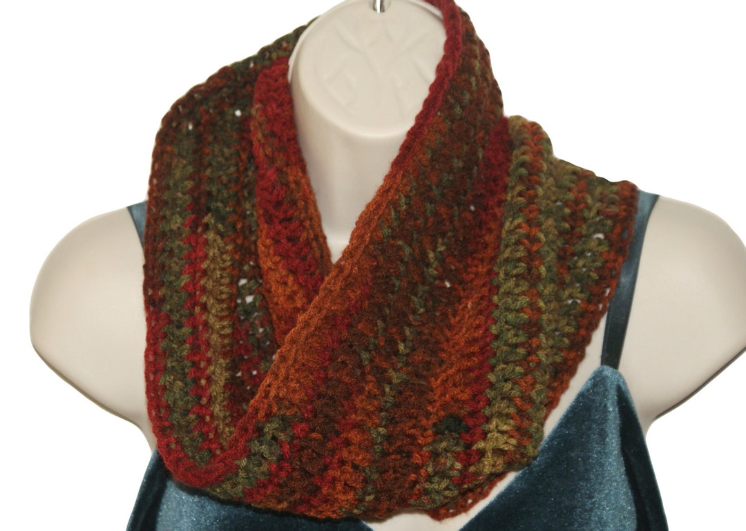 Autumn Fashion Cowl, Mens Cowl, Man Winter, Autumn Stripe Cowl, Crochet ...