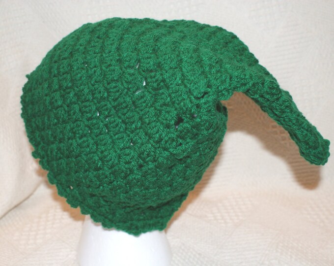 Christmas Elf Hat, Green Pixie Hat, Mens Slouch Hat, Green Elf Cap ...