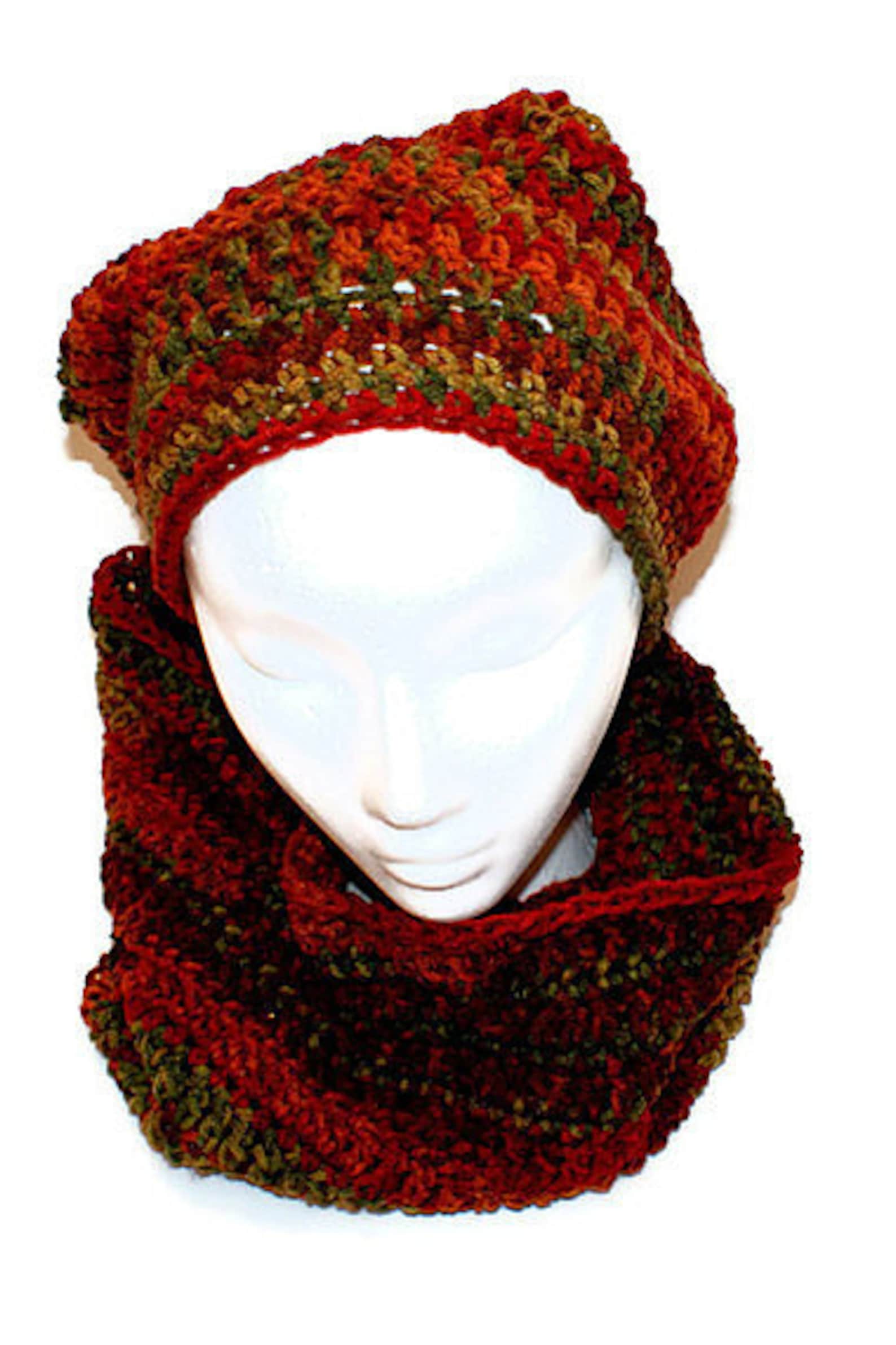 Mens Hat Cowl Set Womens Ensemble Slouch Hat Dread Hat - Etsy