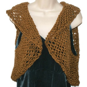 Womens Vest, Brown Shrug, Brown Sweater Vest, Shrug, Sleeveless Shrug ...