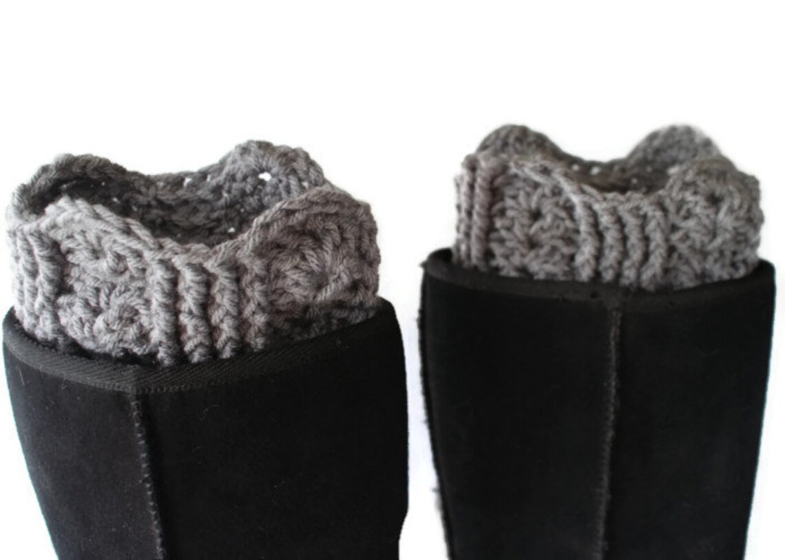 Gray Boot Warmer XL Boot Topper Plus Size Boot Socks - Etsy