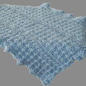 Crochet Baby Afghan, Blue Blanket, Blue Afghan, Doll Afghan, Baby ...