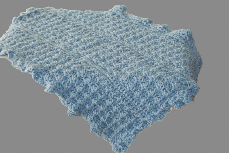 Crochet Baby Afghan, Country Blue, Handmade Crib Blanket - Etsy