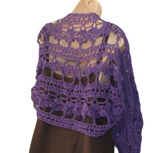 Purple Shrug, XL Bolero, Full Figure Shrug, Plus Size Shrug, Cotton ...