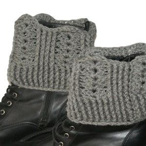 Gray Boot Warmer, XL Boot Topper, Plus Size Boot Socks, Crochet Boot ...
