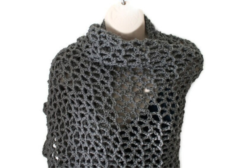 Womens Gray Shawl, Autumn Fashion Wrap, Gray Shawl, Grey Cloak, Womens ...