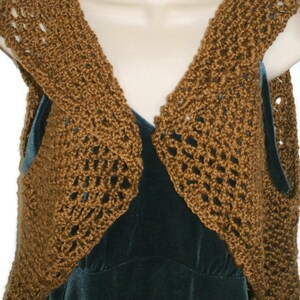 Womens Vest, Brown Shrug, Brown Sweater Vest, Shrug, Sleeveless Shrug ...