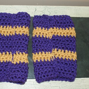 Crochet Mittens, Mens Hand Warmers, Purple Winter Mittens, Fingerless ...