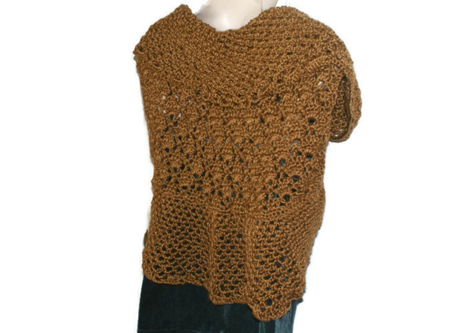 Womens Vest, Brown Shrug, Brown Sweater Vest, Shrug, Sleeveless Shrug ...