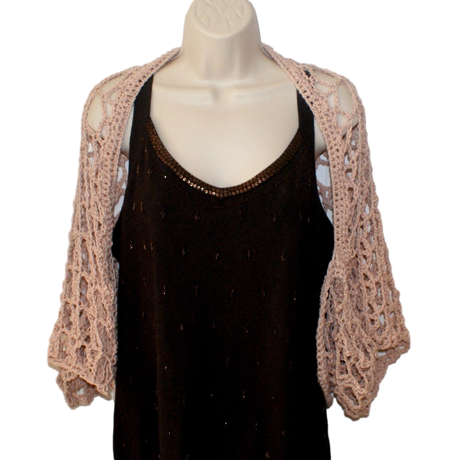 Crochet Cotton Bolero Shrug, Cream Beach Cover Up - Etsy