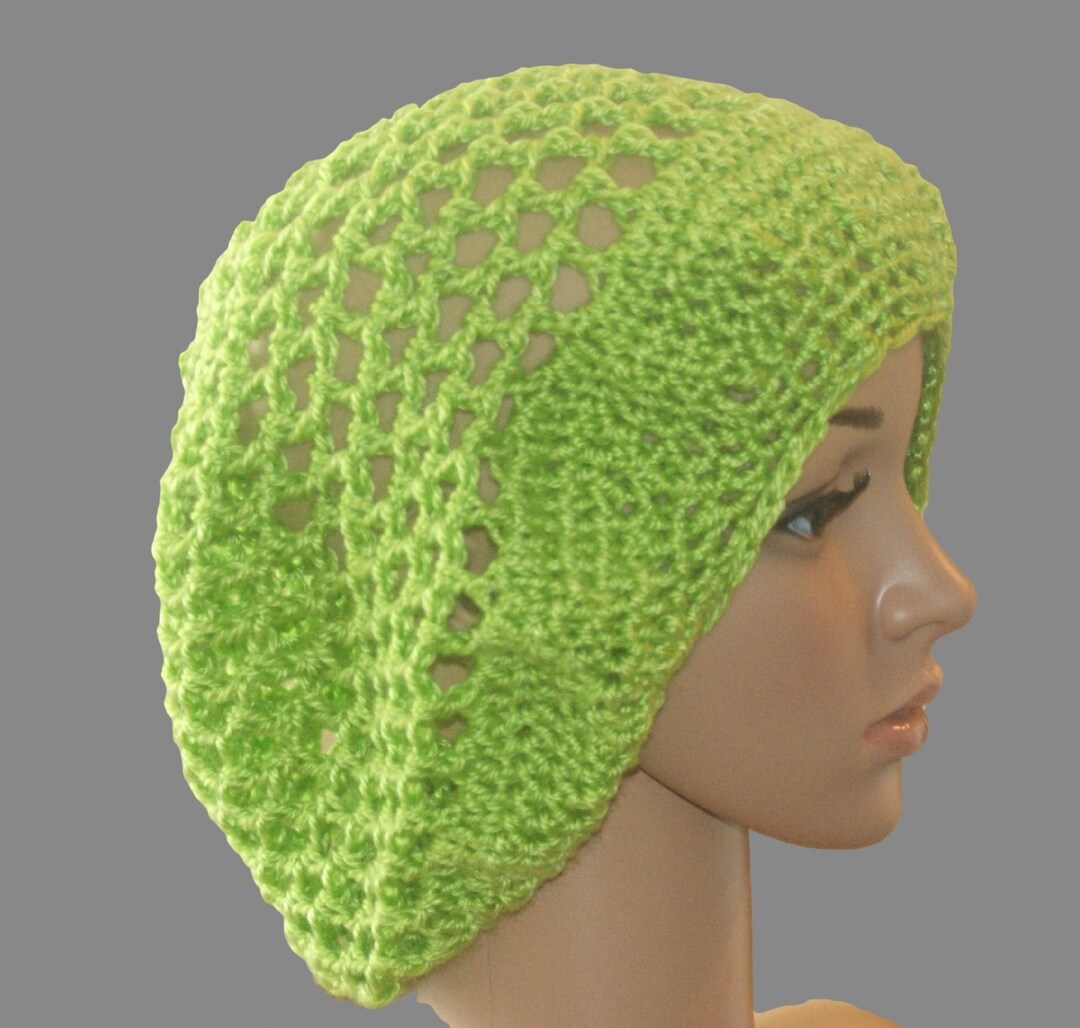 Lime Green Hat, Lightweight Beanie, Green Slouch Hat, Womens Rasta ...