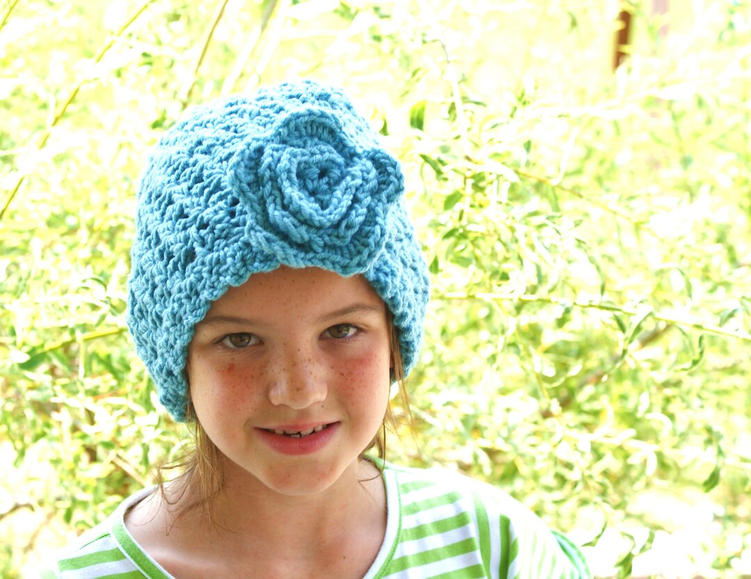 Blue Beanie, Womens Blue Hat, Blue Crochet Hat, Womens Blue Cloche ...