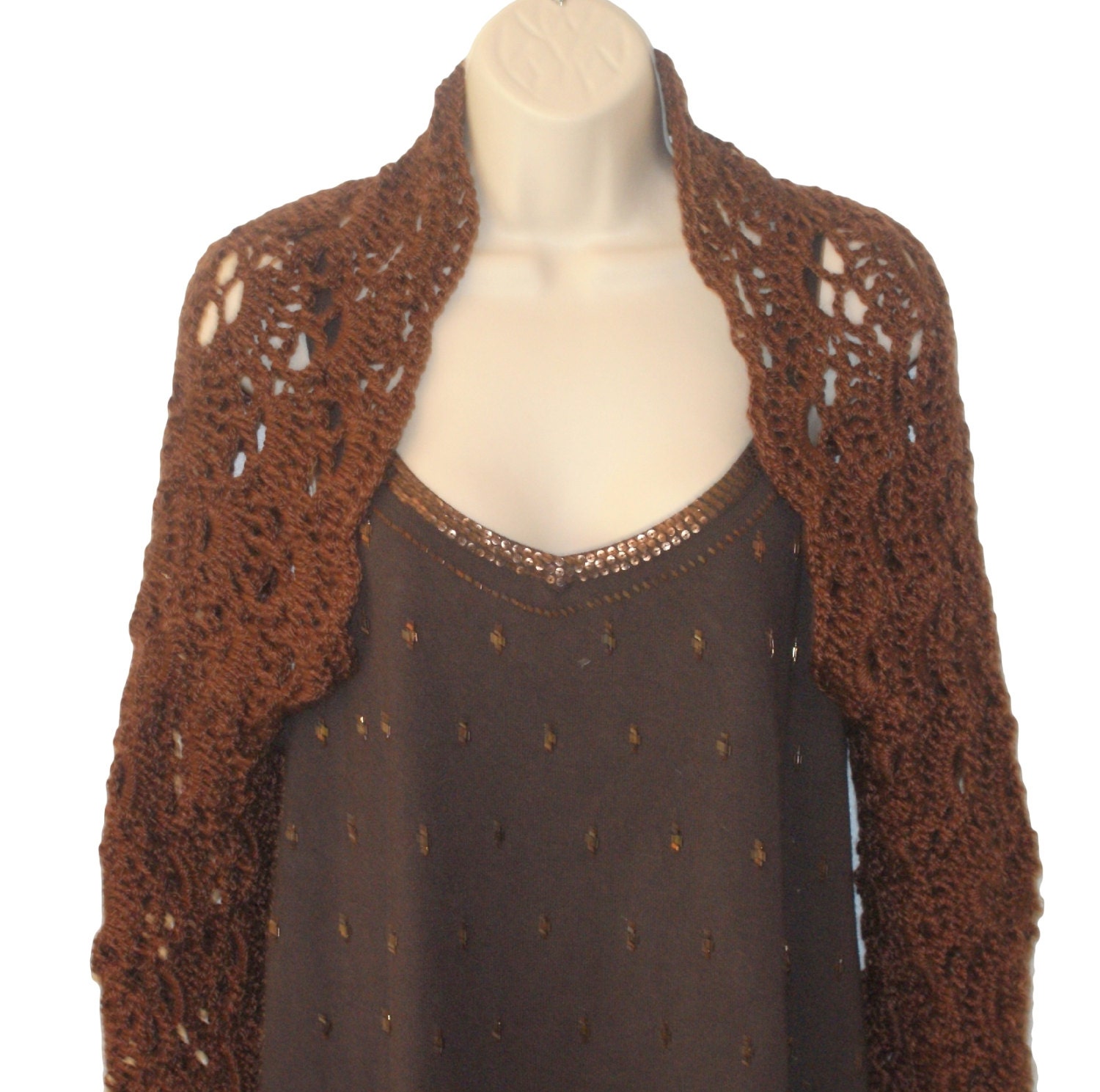 Brown Shrug, Brown Bolero, Elegant Shrug, Womens Plus Size, Plus Size ...