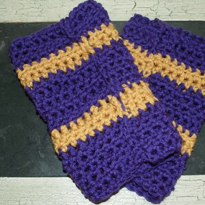 Crochet Mittens, Mens Hand Warmers, Purple Winter Mittens, Fingerless ...