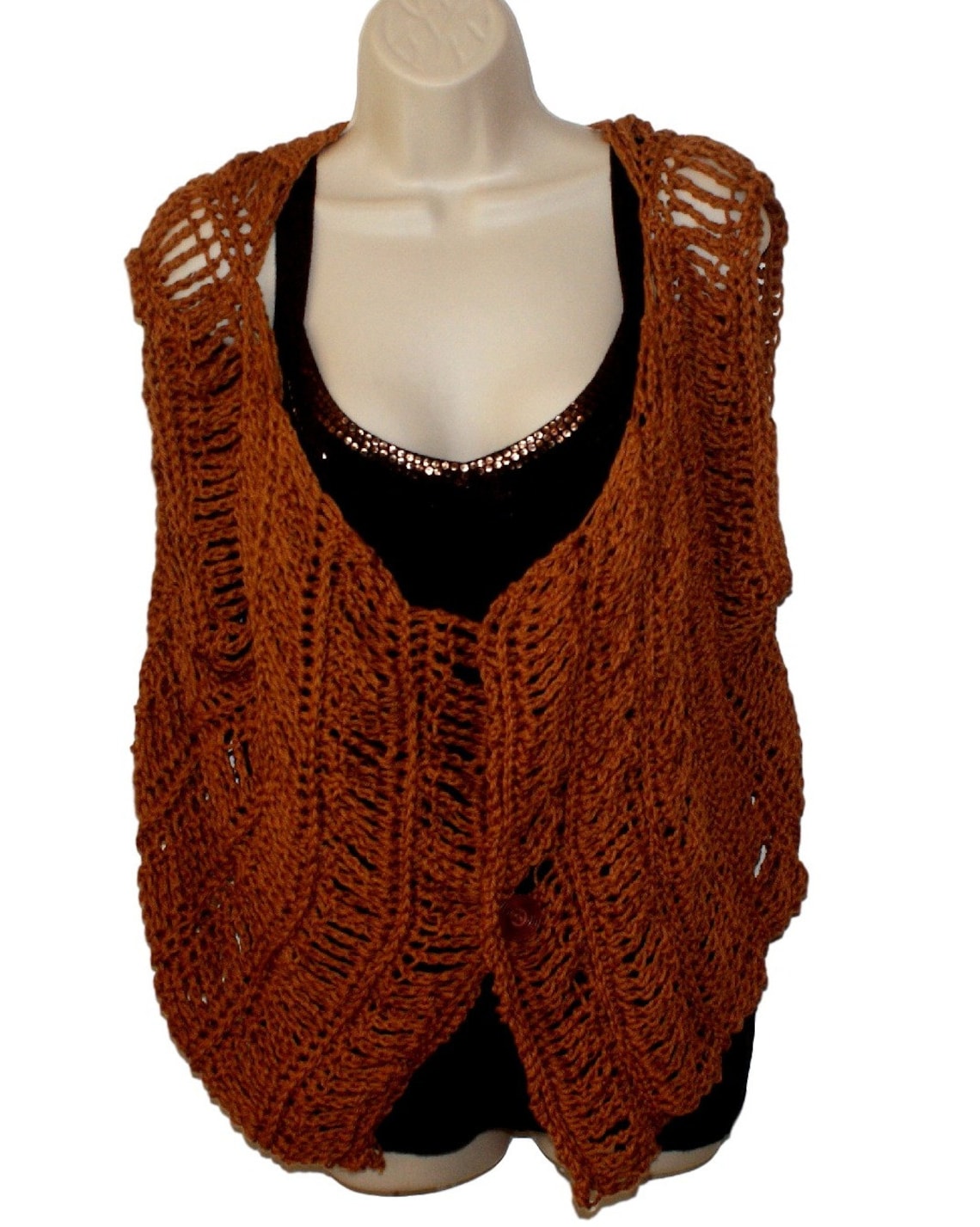 Womens Vest, Brown Shrug, Cotton Vest, Brown Vest, Sleeveless Shrug ...