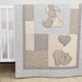 Bunny Baby Crib Quilt, Rabbit Blanket, Neutral Bunnies Bedding for Baby ...