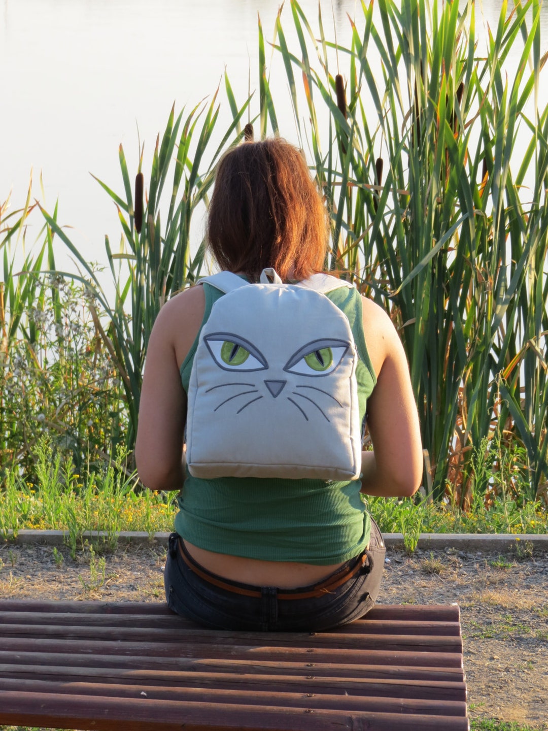 Gray Cat Backpack, Kids Backpack, Cat Backpack, Toddler Cat Backpack ...