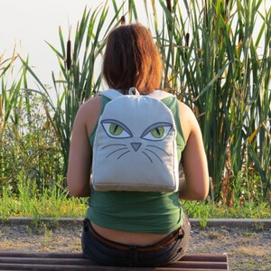 Gray Cat Backpack, Kids Backpack, Cat Backpack, Toddler Cat Backpack ...