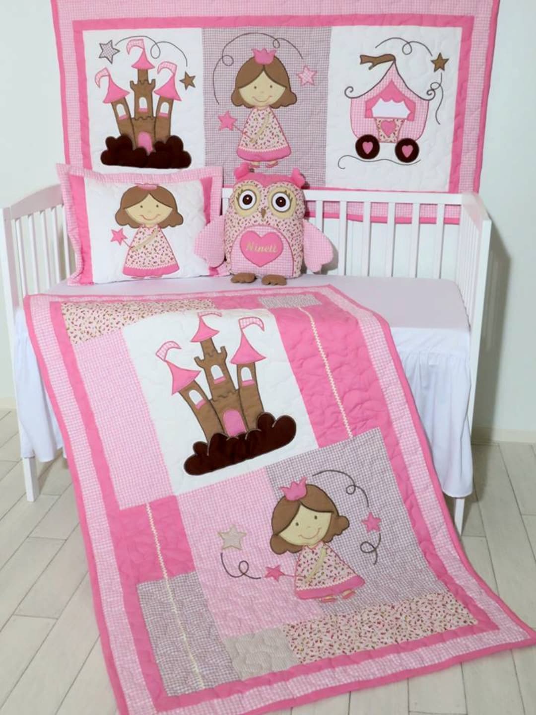 Pink Baby Crib Set - Etsy