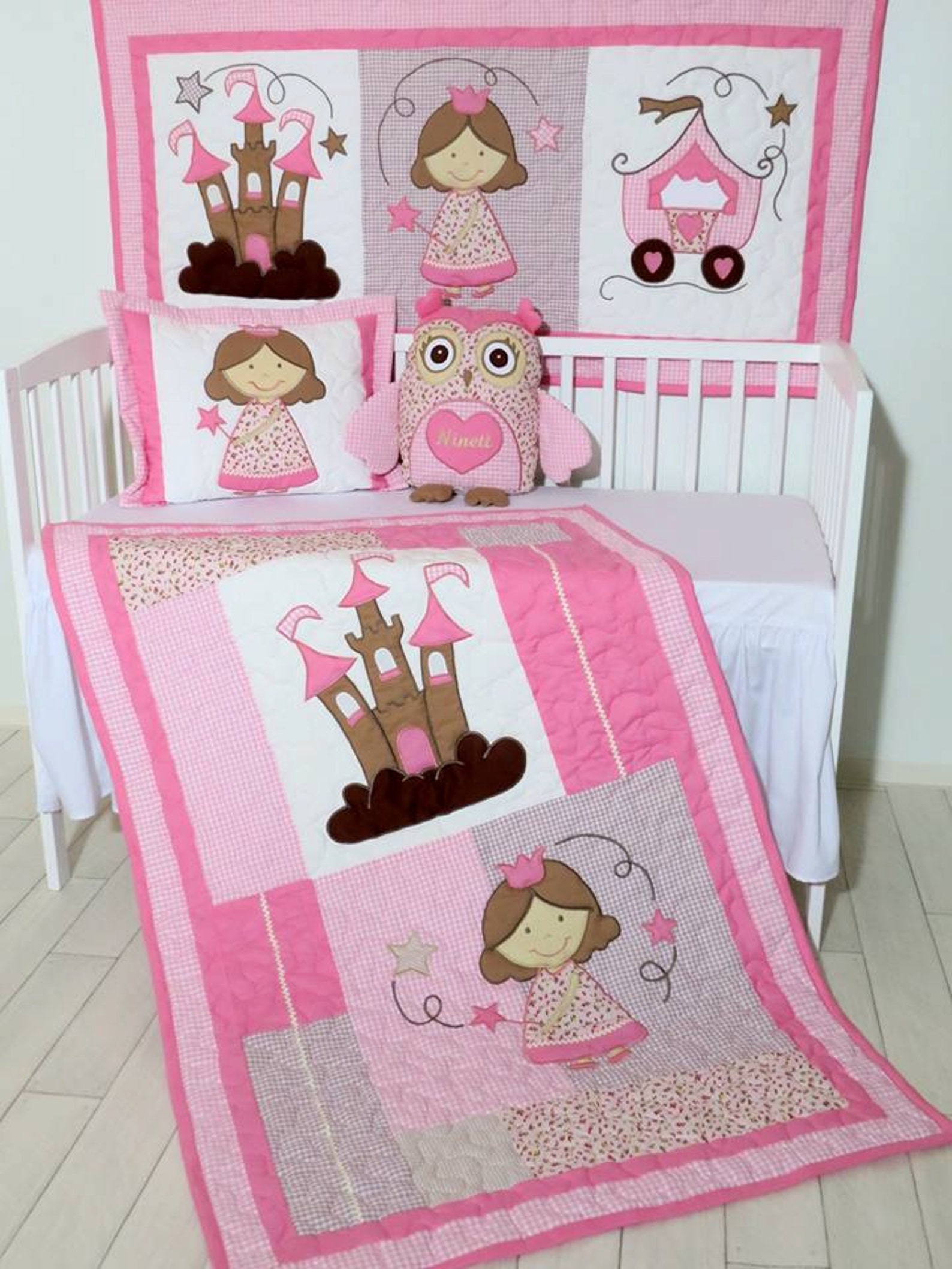 Pink Baby Crib Set - Etsy