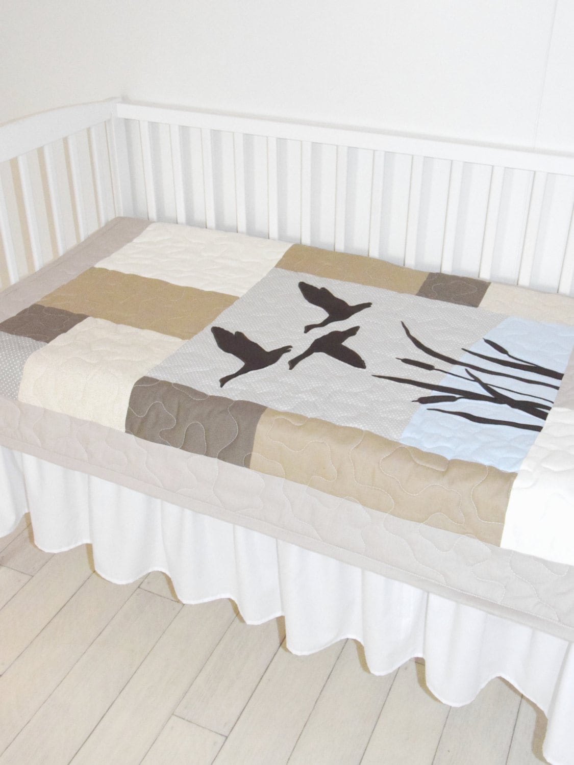 Duck Baby Quilt Hunting Theme Crib Bedding, Hunter Nursery, Woodland ...