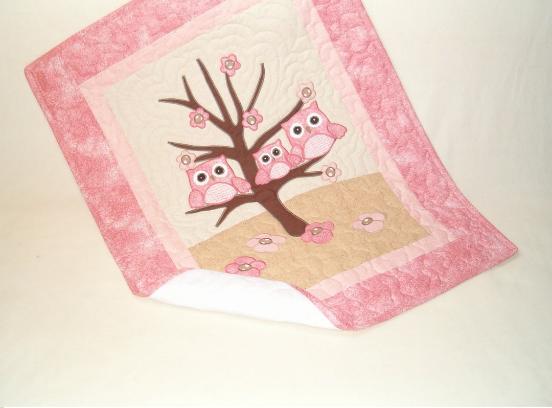 Owl Quilt Baby Shower Gift Organic Nursery Bedding Baby Blanket, Baby ...