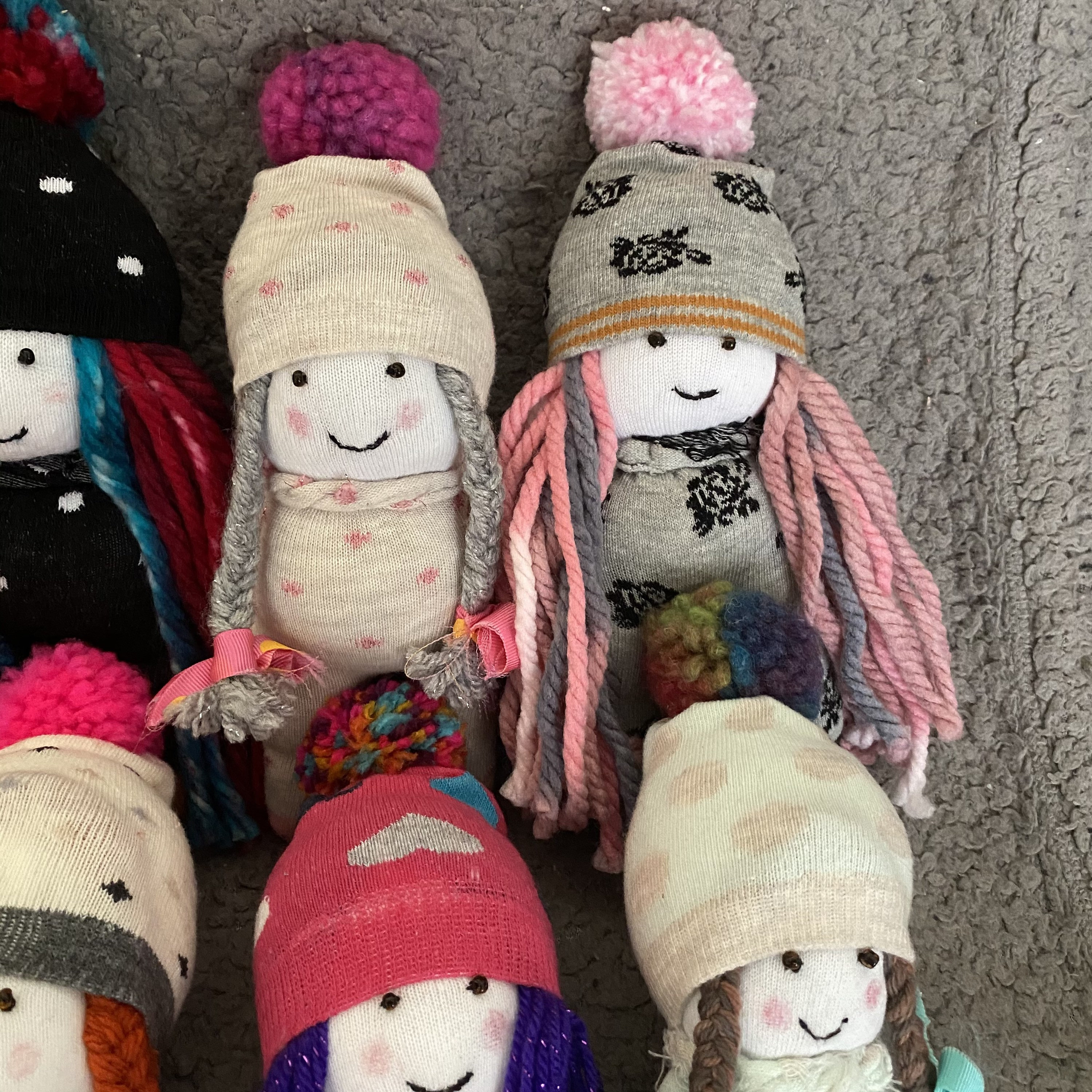 Handmade cute sock babies dolls pom-poms sock baby doll | Etsy