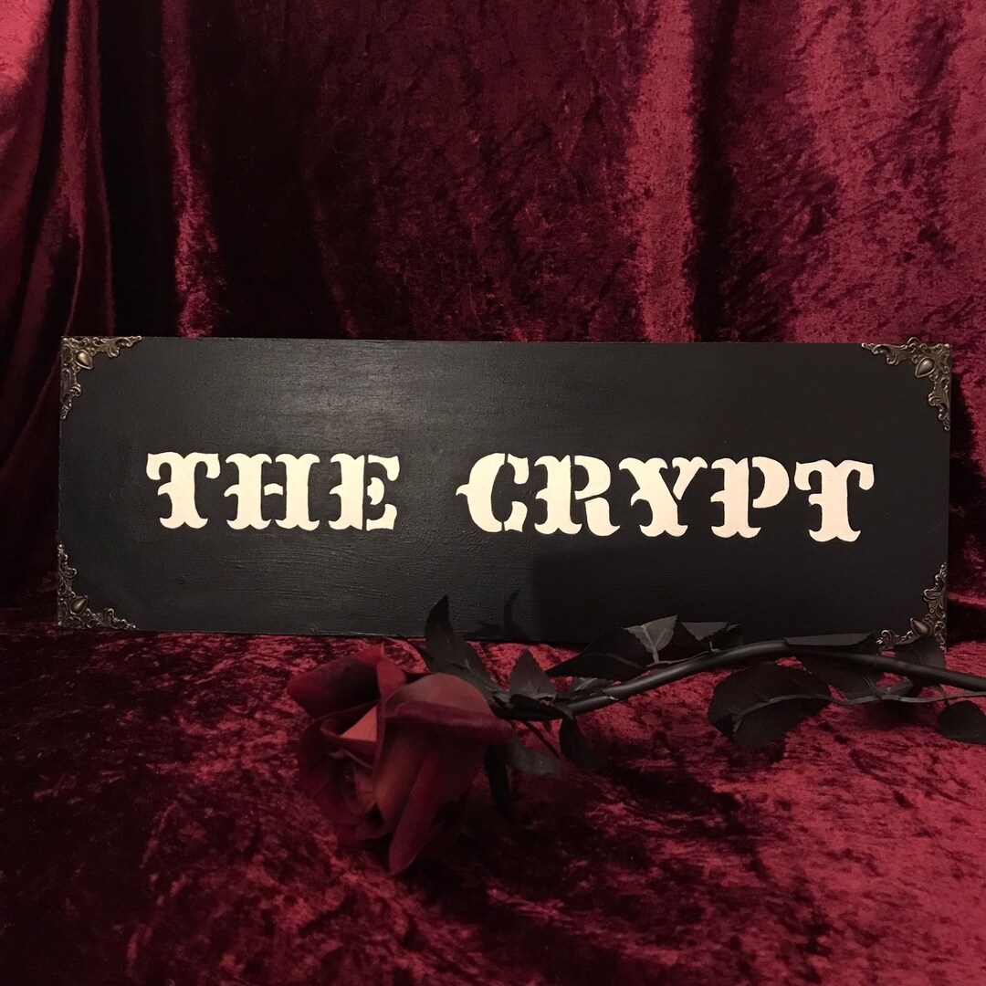 Hand Painted “the Crypt” Design MDF Large Wall Hanging Plaque Sign ...
