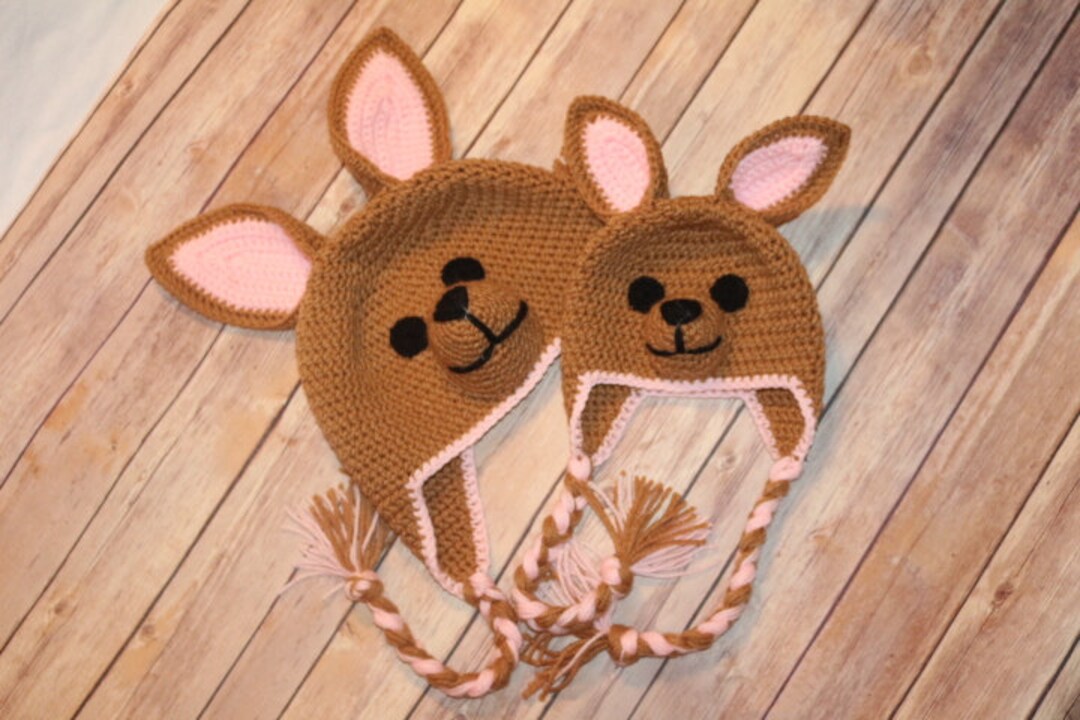 Crochet Kangaroo Hat - Mother and Daughter Kangaroo Costumes ...