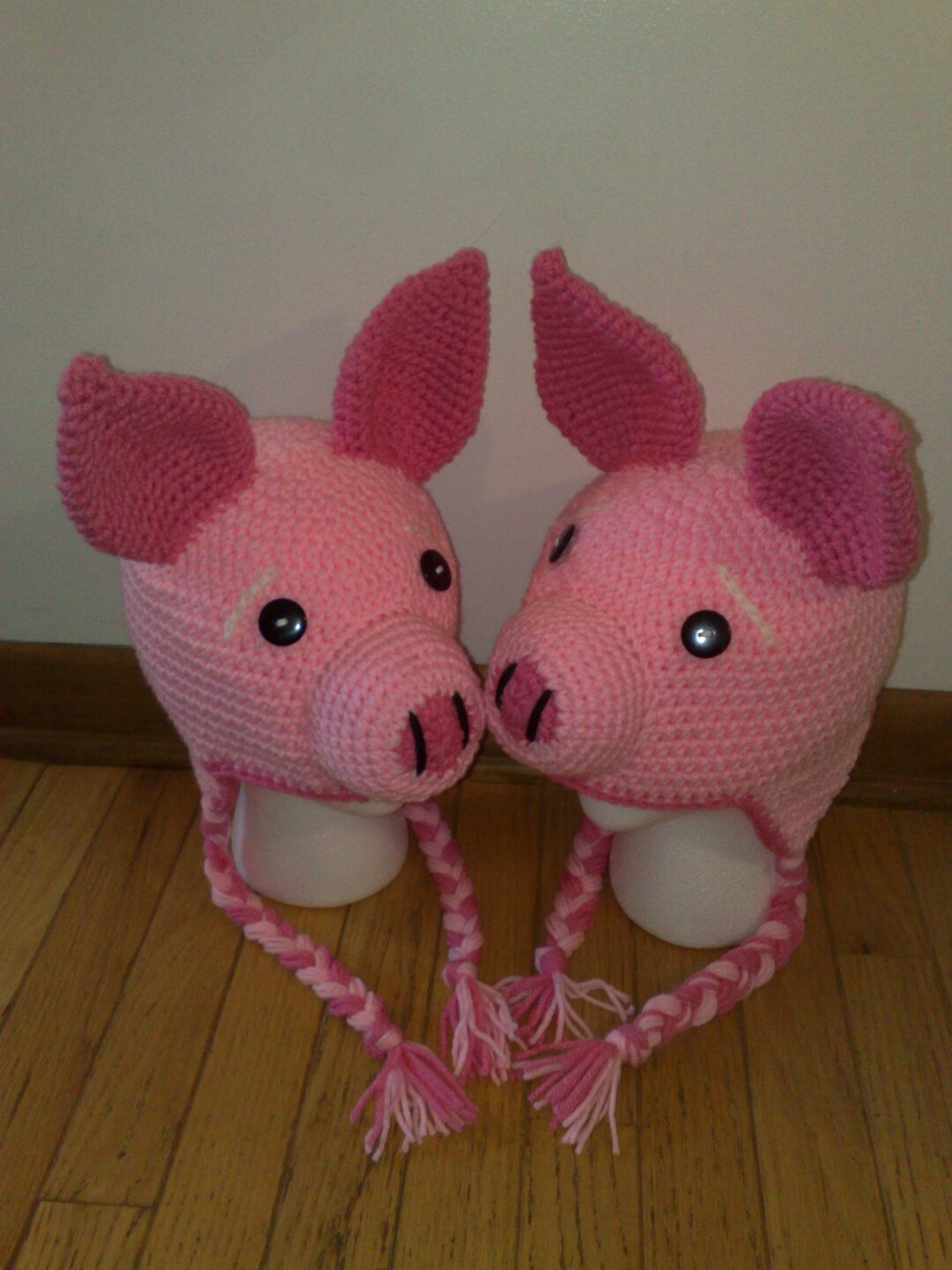 Adult Pig Hat, Pink Hat, Crochet Hat,unisex Hat, Costume Hat, Ear Flalp ...