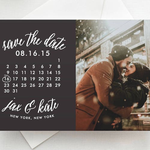 Calendar Non-photo Save the Date Postcard Postcard Save the - Etsy