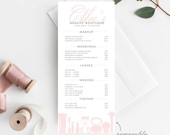 Makeup Price List - Etsy