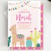 Llama Birthday Invitation Cactus Invitation, Llama Birthday Party ...