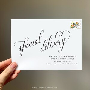 Special Delivery Envelope Template, DIY Envelope Template, Wedding ...