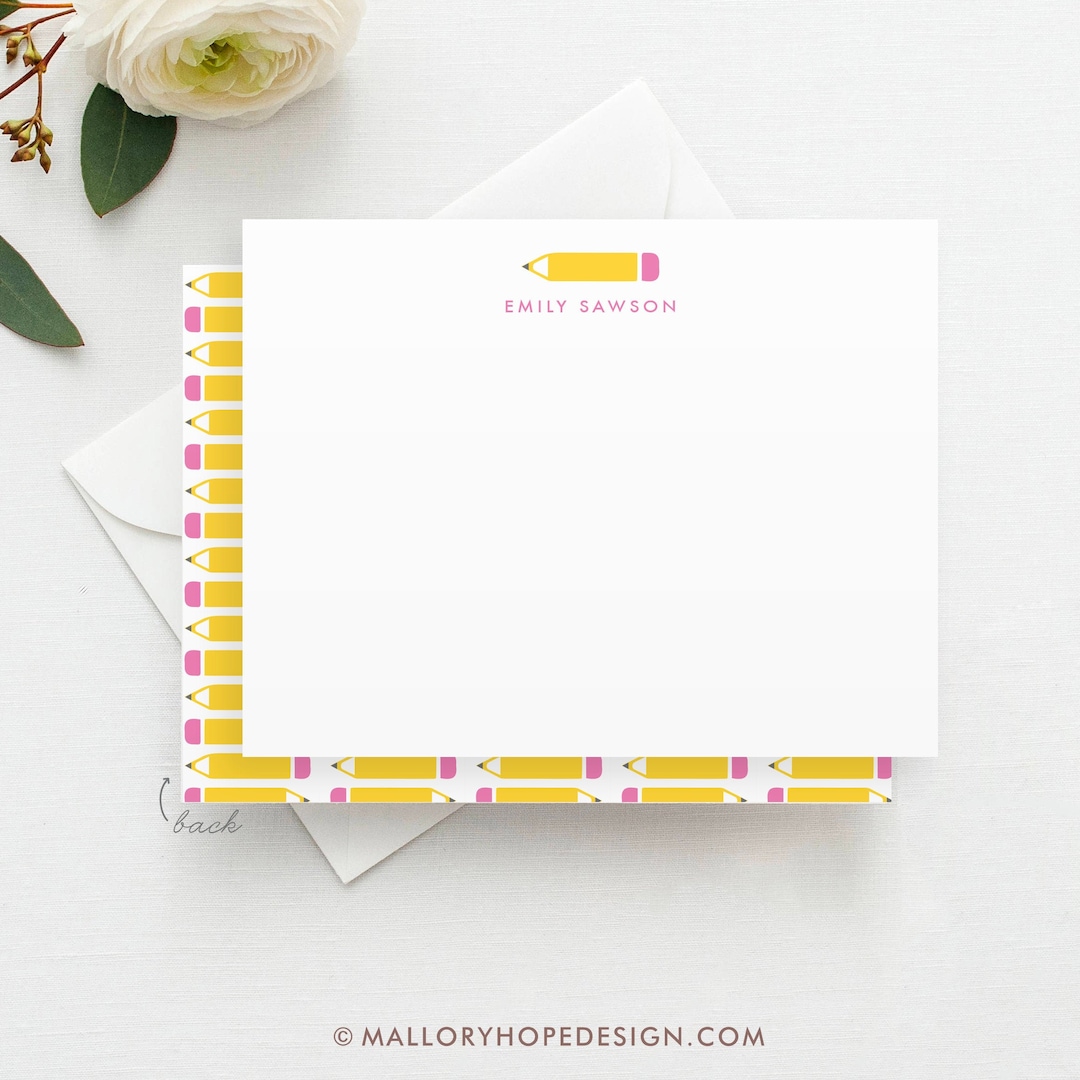 Printed Teacher Stationery Set, Educator Stationery, Teacher Note Card ...