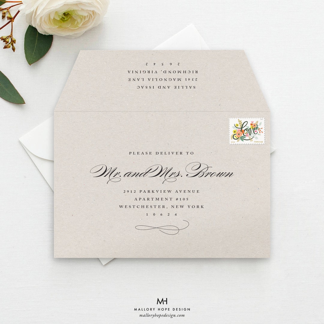 Timeless Printable Envelope Template, DIY Envelope Template, Wedding ...