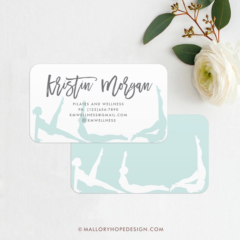 Pilates Business Card Template Yoga Business Card Template - Etsy