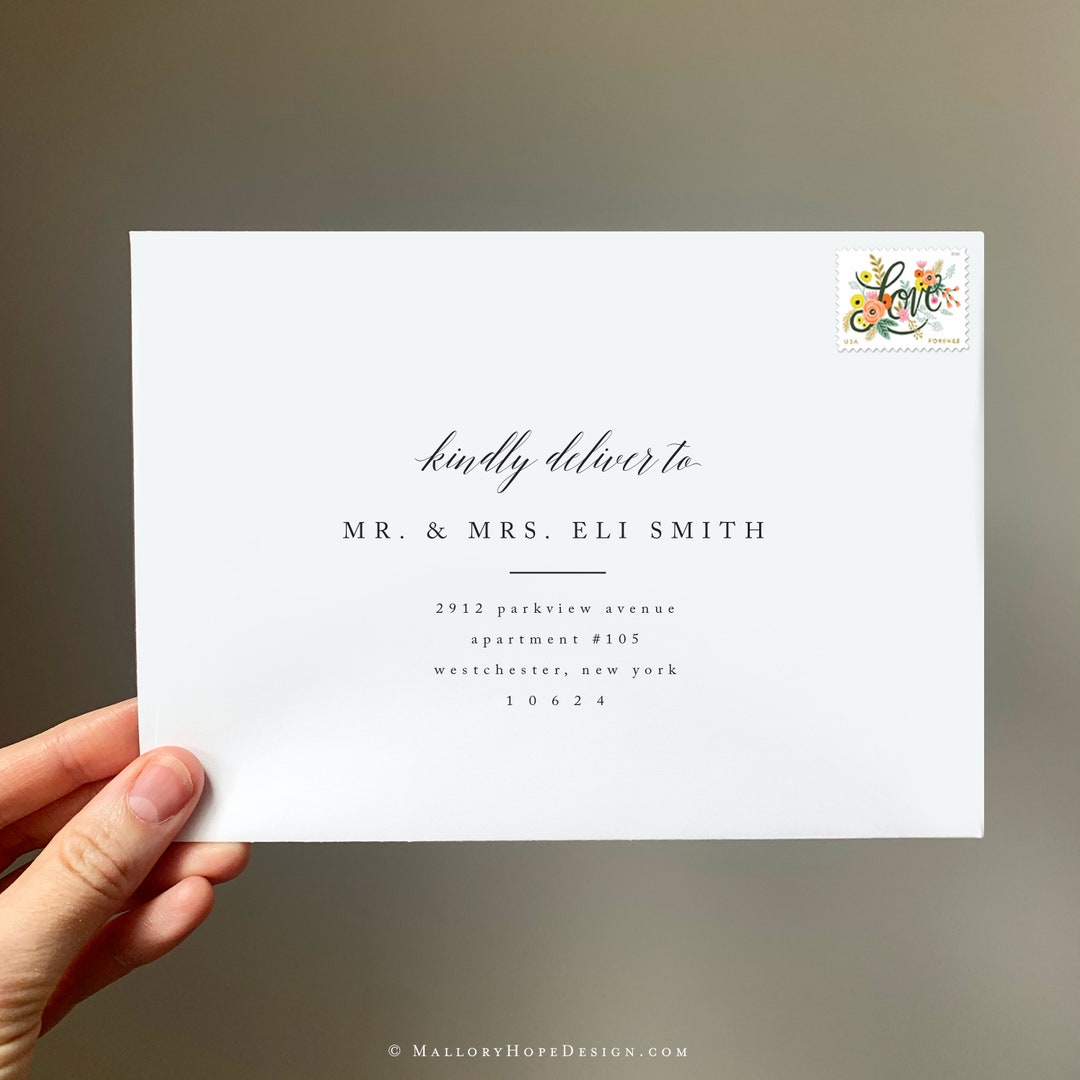 Minimalist Printable Envelope Address Template, DIY Envelope Template ...