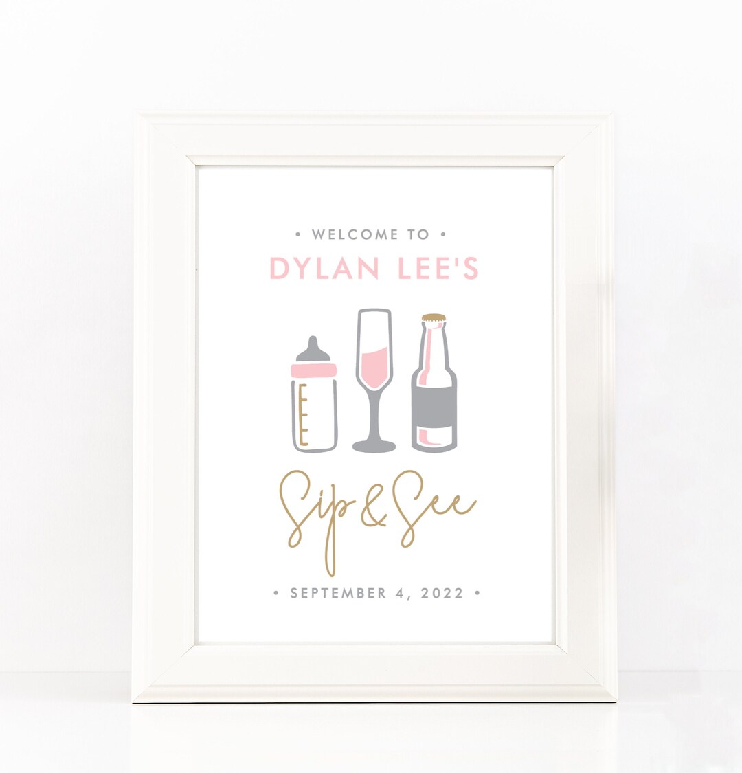 Sip & See Welcome Sign, Welcome Sign Template, Shower Welcome Sign, Sip ...
