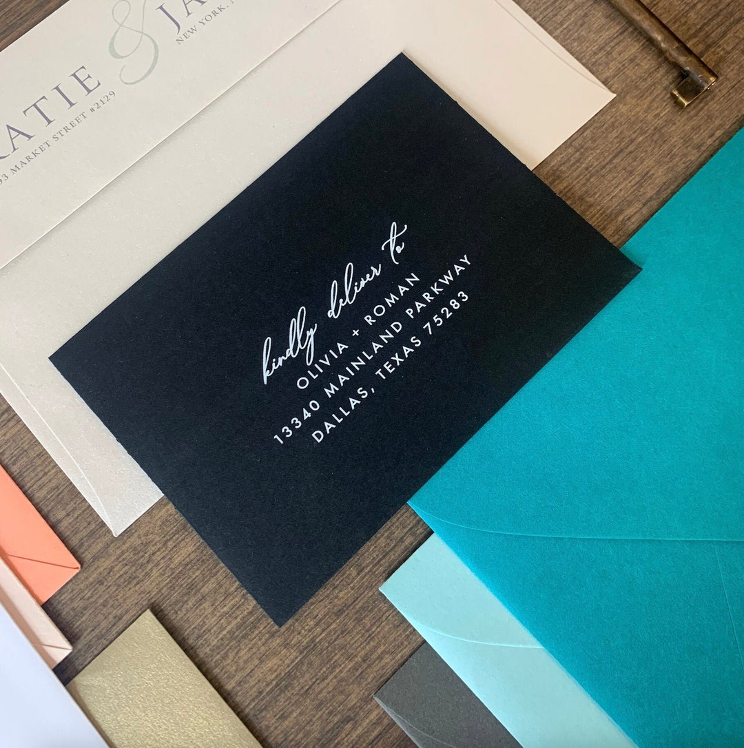 Custom Printed Envelopes: Guest & Return Addressing, White Ink - Etsy