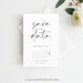 Minimal Save the Date Calendar Template, Modern Save the Date Calendar ...