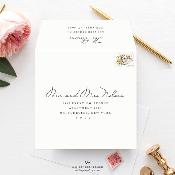 Square Wedding Invitation Envelope Etiquette White Beaded Border Large